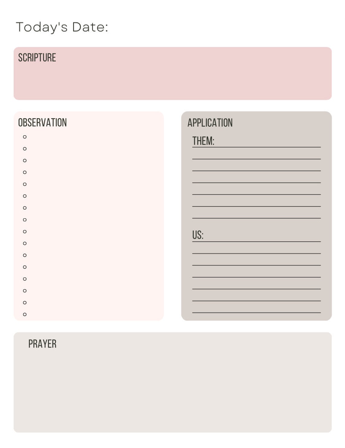 Bible Study Guide - Daily Devotional Template - Etsy