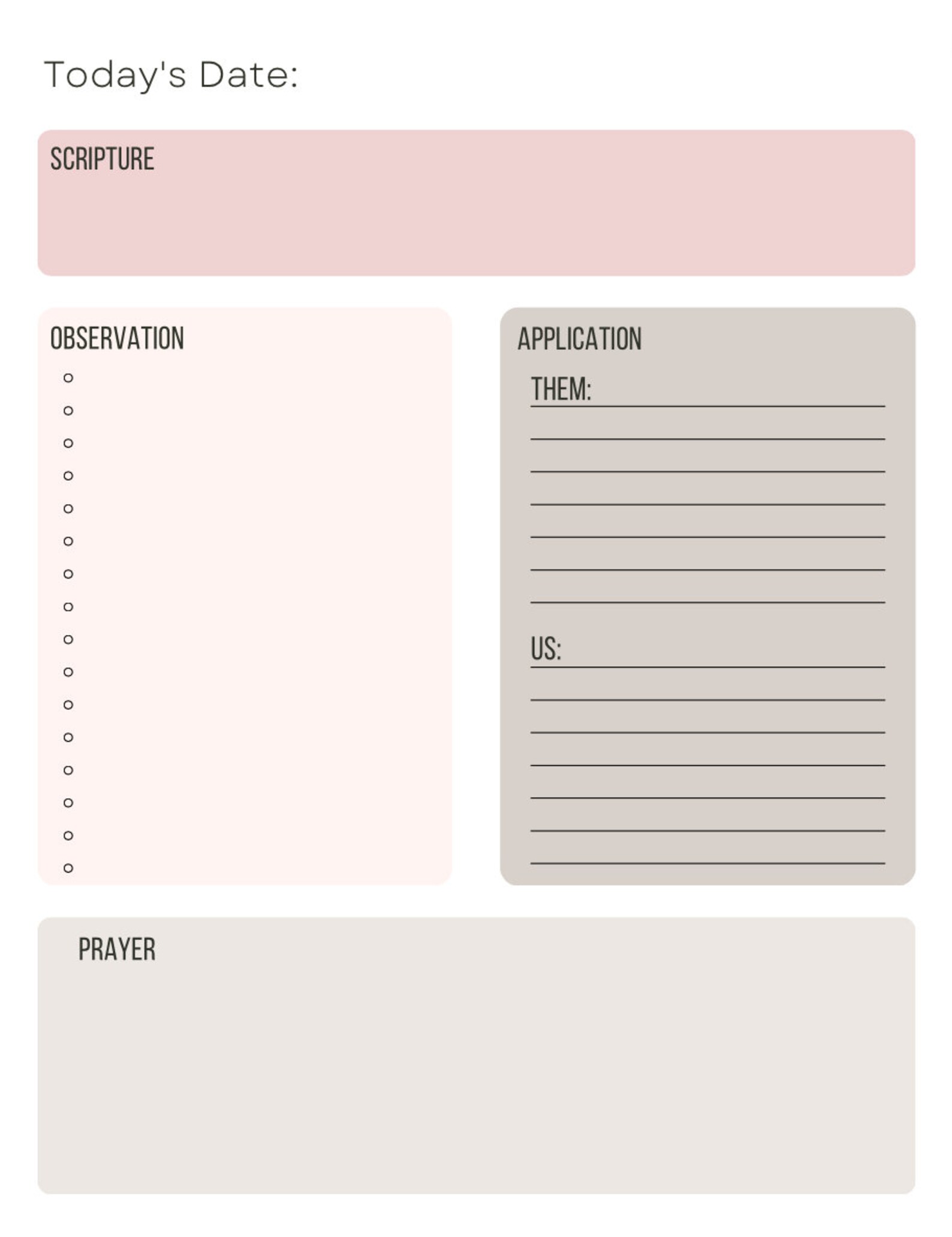 Bible Study Guide - Daily Devotional Template - Etsy