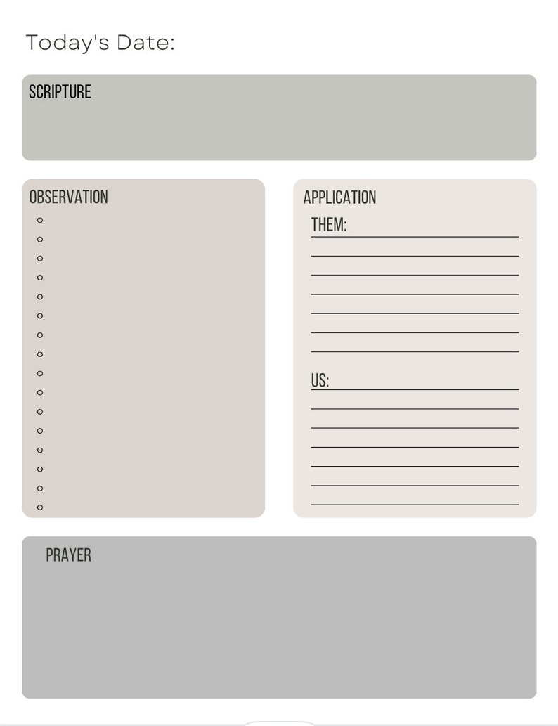 Bible Study Guide - Daily Devotional Template - Etsy