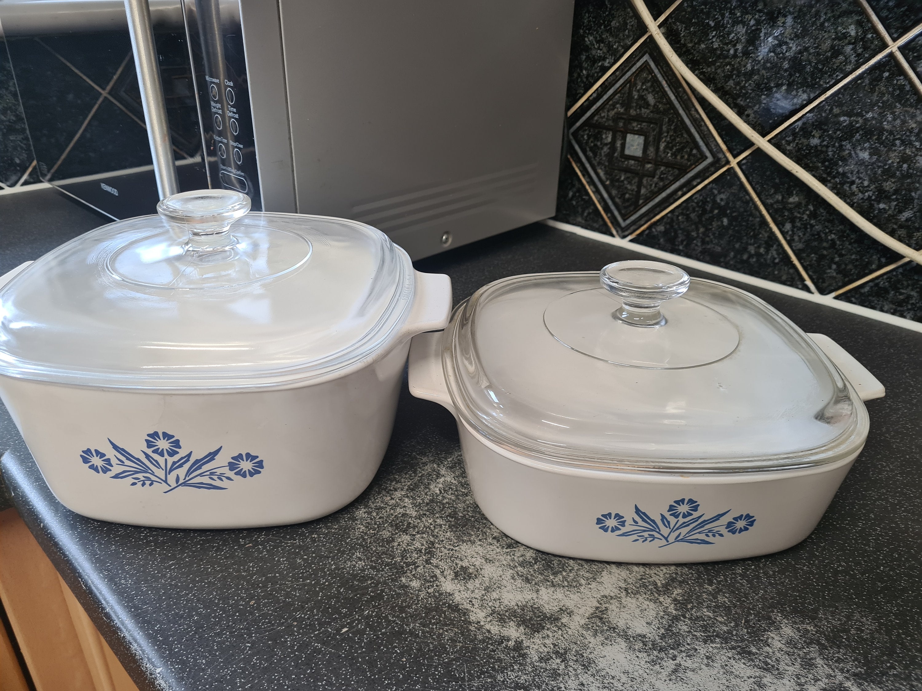 Rare Vintage Blue Corning Blue Set X 2 - Etsy