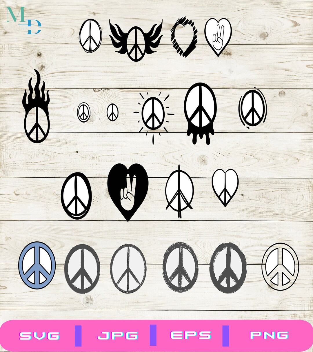 Peace Sign SVG Bundle Peace Hand Svg Peace Sign Svg Floral - Etsy