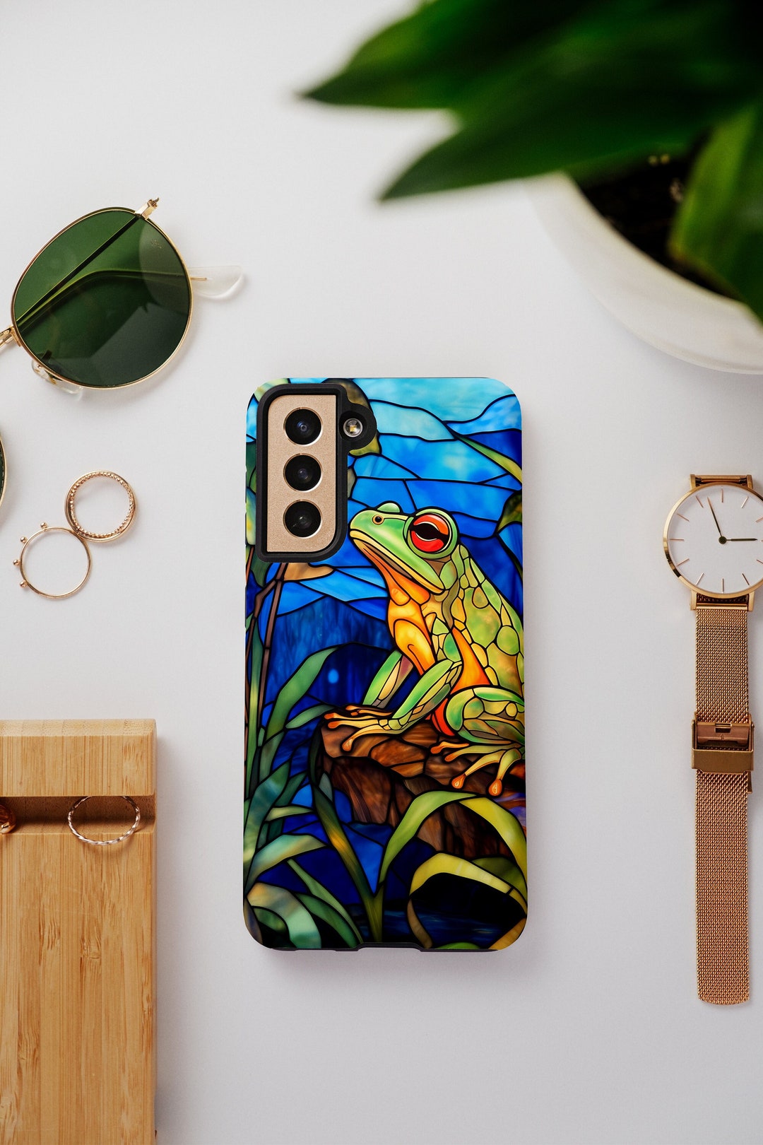 Stained Glass Red Eyed Tree Frog Phone Case, iPhone Tough Phone Case ...