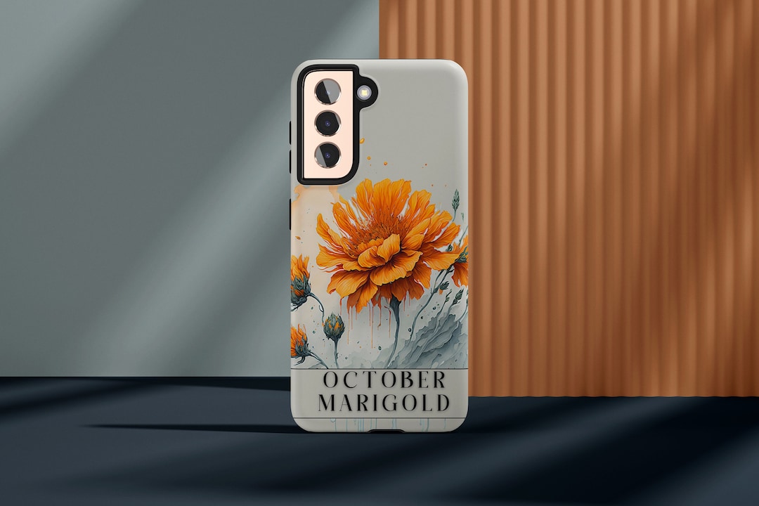 October Birth Month Flower Marigold Tough Cases for Iphones and Samsung ...