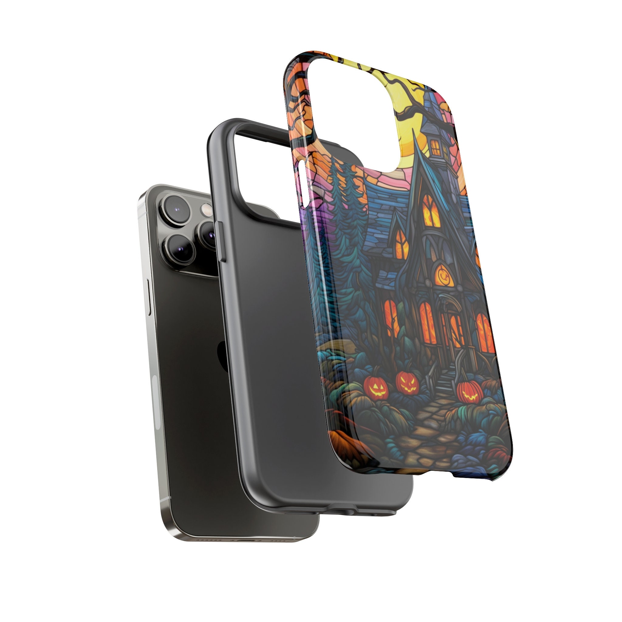 Beautiful Stained Glass Halloween House Phone Case, Tough Phone Case ...