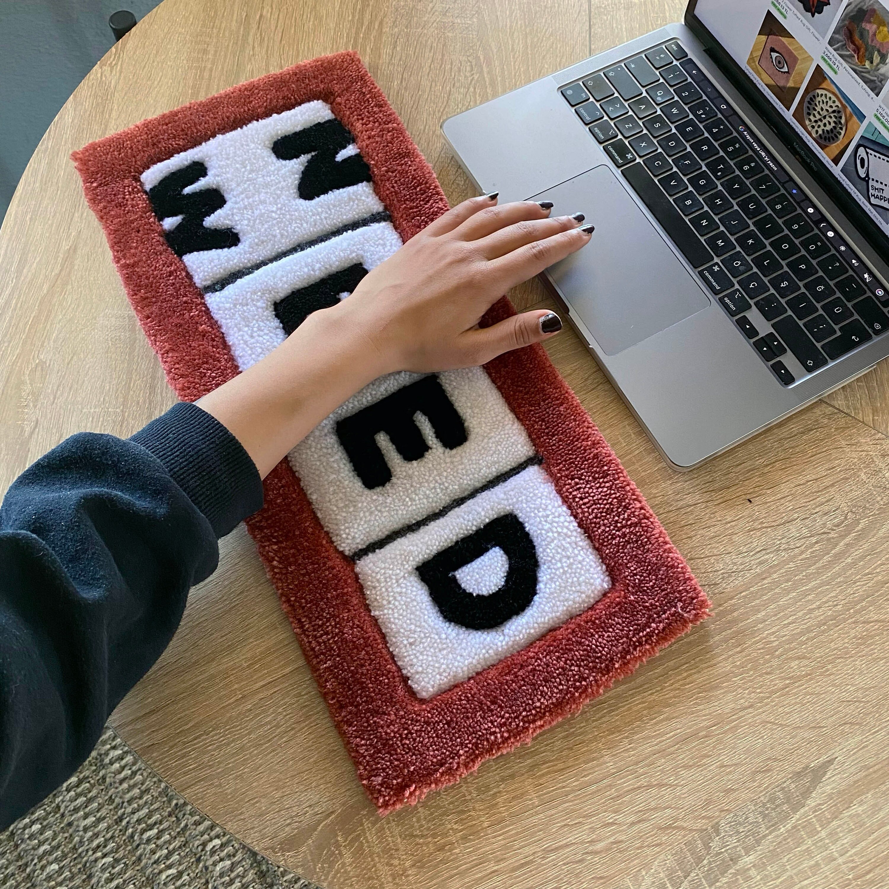Need Weed Keyboard Rug L 420 Handmade Tufted Rug, Pink or Yellow ...