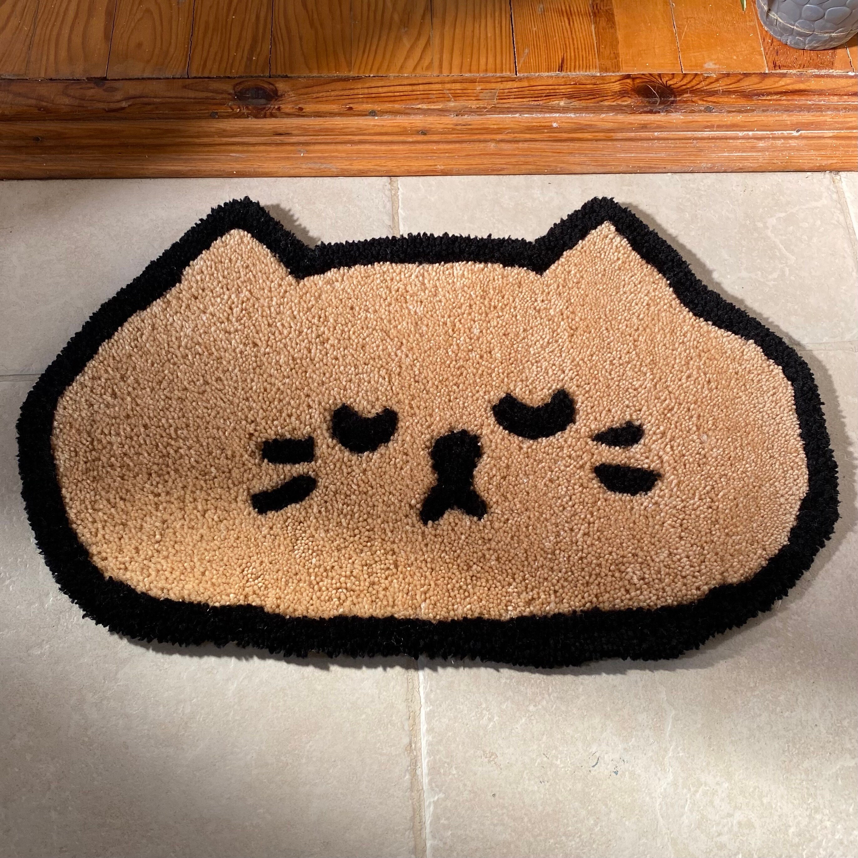 Gift for Cat Parents, Handmade Tufted Rug, Living Room Decor, Cute Cat ...