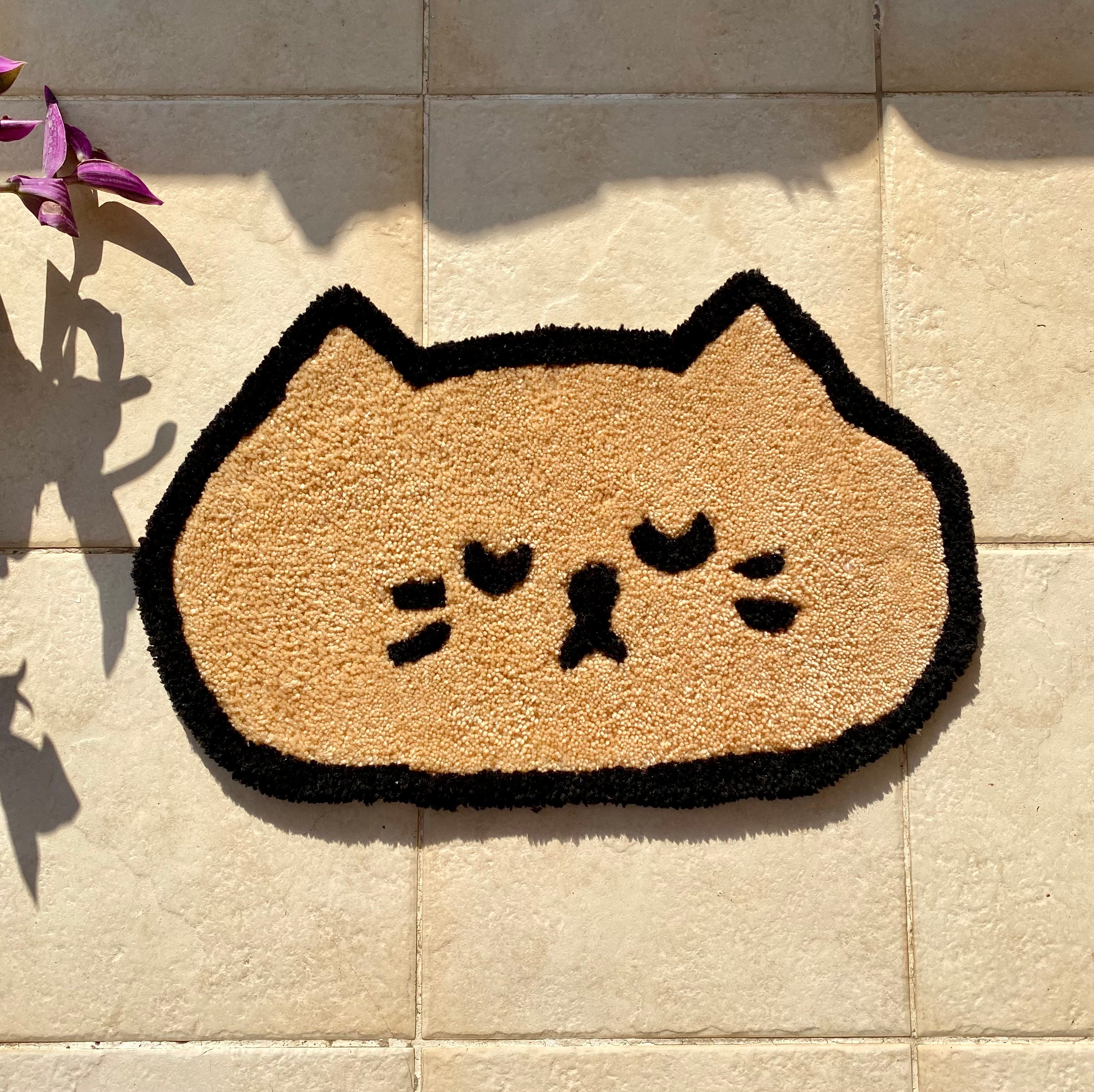 Gift for Cat Parents, Handmade Tufted Rug, Living Room Decor, Cute Cat ...