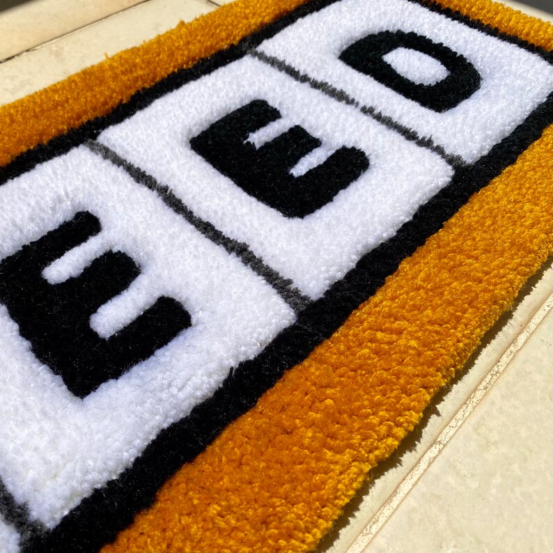 Need Weed Keyboard Rug L 420 Handmade Tufted Rug, Pink or Yellow ...