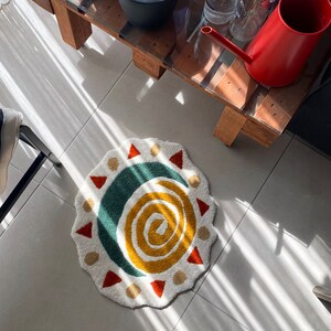 Sun&moon TUFTED RUG L Handmade Tufted Rug, Unique Decor, Housewarming ...