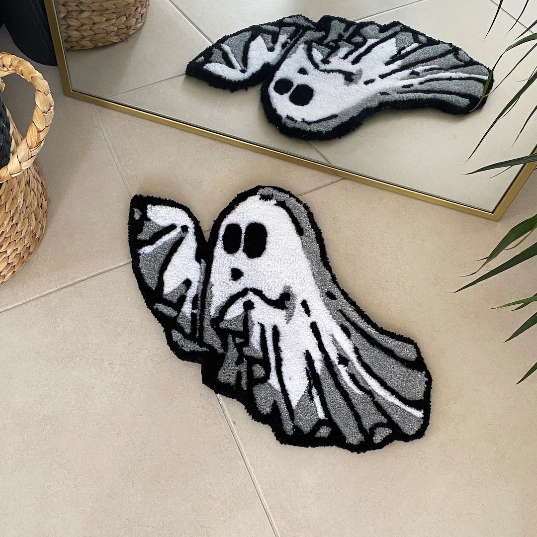 Ghost Tufted Rug Halloween Fluffy Handmade Rug - Etsy
