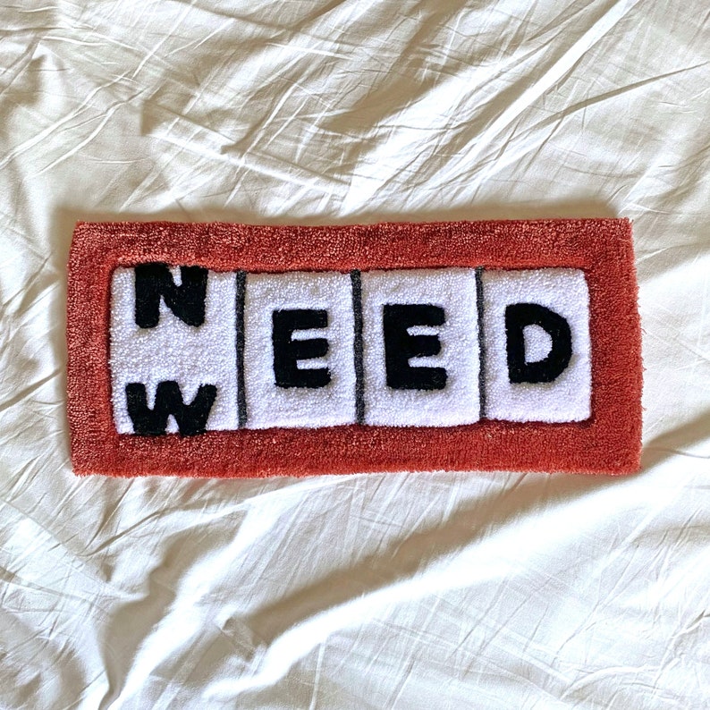 Need Weed Keyboard Rug L 420 Handmade Tufted Rug, Pink or Yellow ...