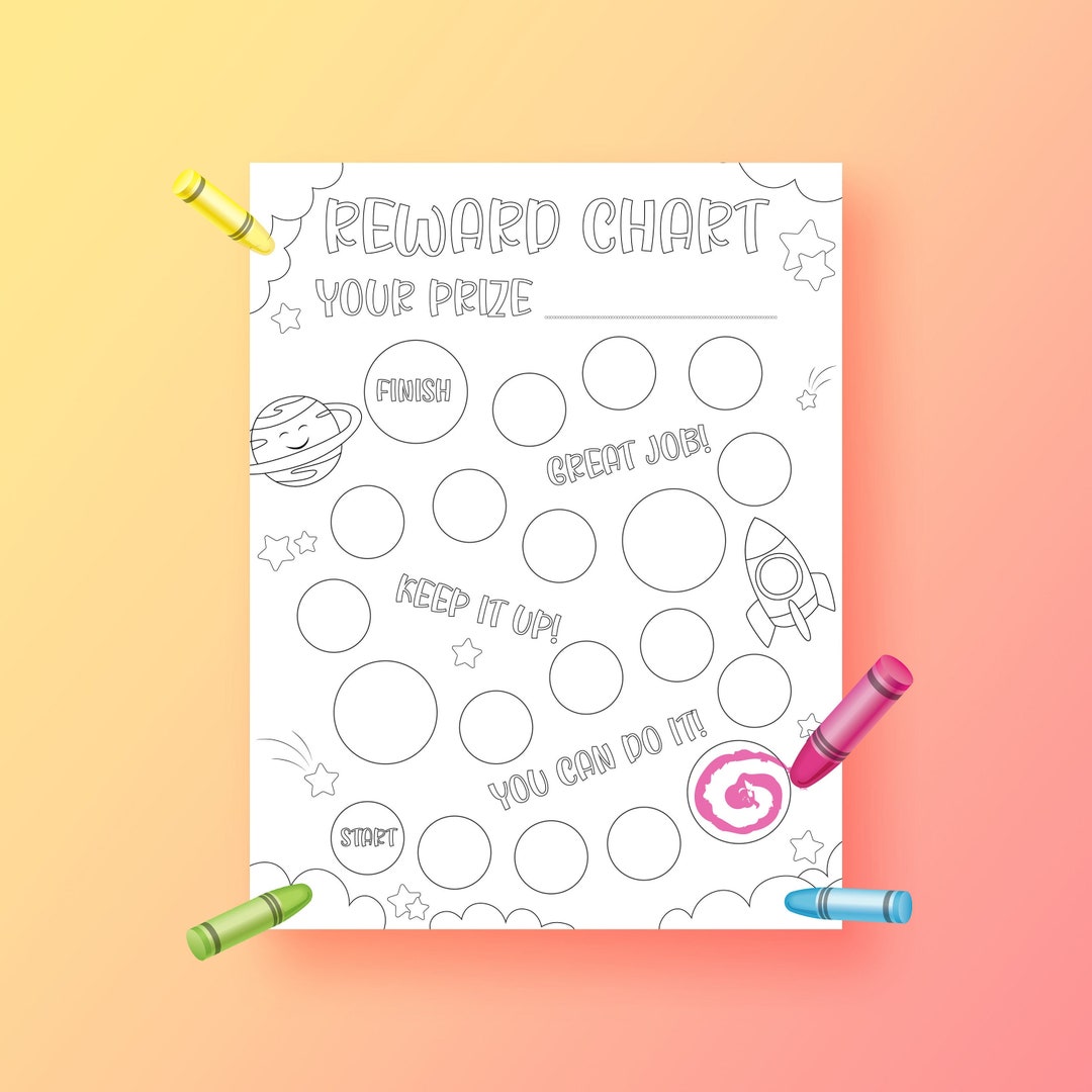 Printable Coloring Reward Chart for Kids, Toddler Potty Training ...