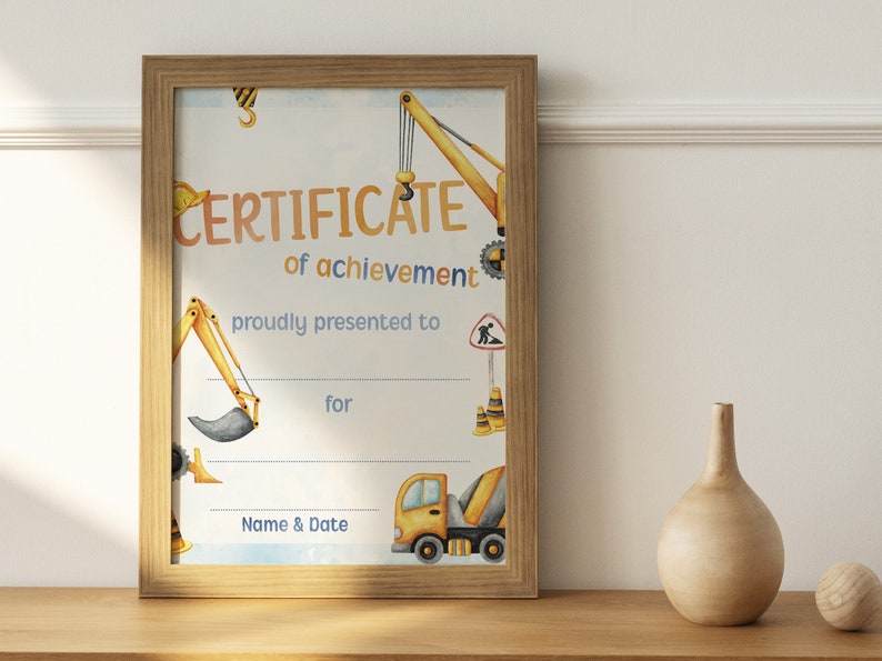 Certificate of Achievement, Printable Diploma for Kids, Yellow ...