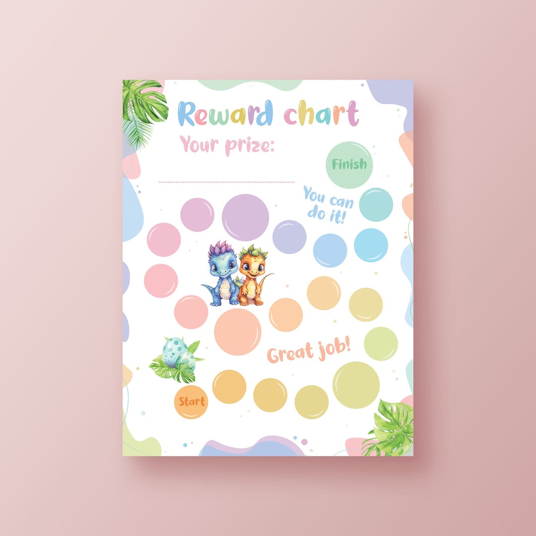Printable Toddler Reward Chart, 20 Tasks, Good Behavior Poster for Kids ...