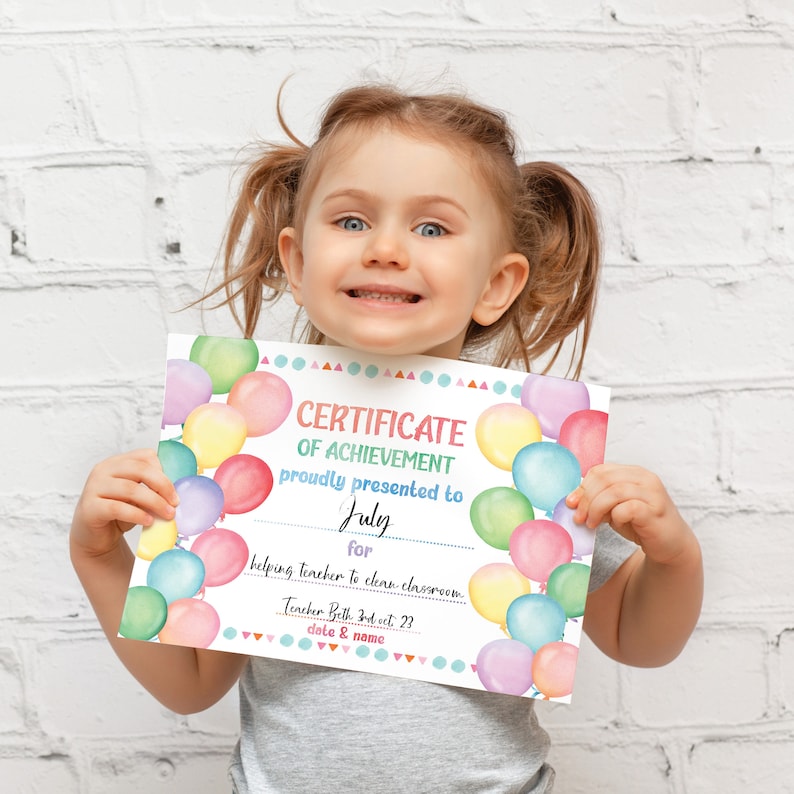 Certificate of Achievement, Printable Diploma for Kids, School Award ...