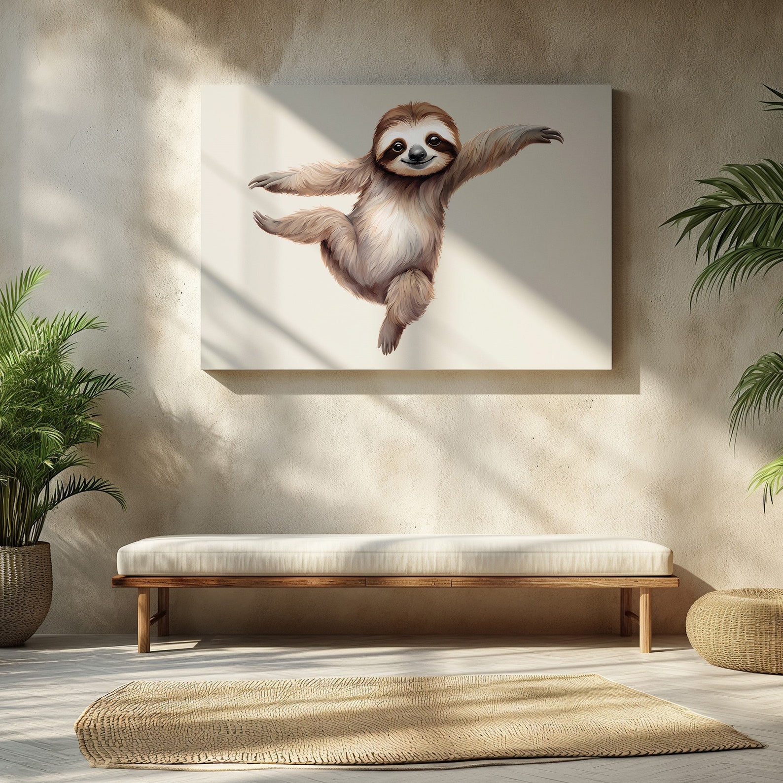 Watercolor Sloth Clipart, Stretching Yoga Sloths PNG, High Quality ...