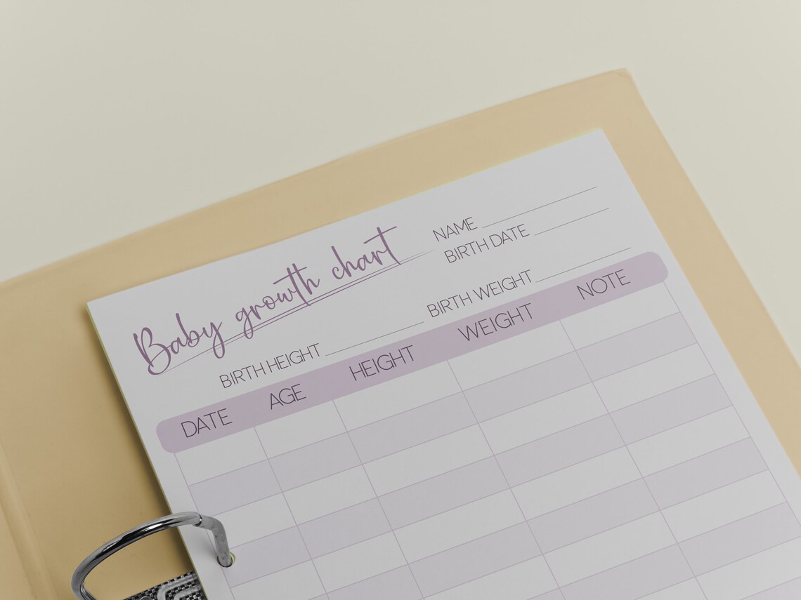 Baby Growth Chart, Printable Newborn Milestones Sheet, Infant Weight ...