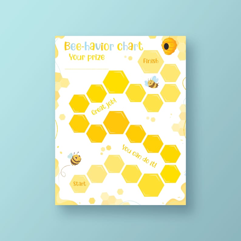 Good Behavior Chart Printable for Kids, Chore Chart, Bee-havior Chart ...