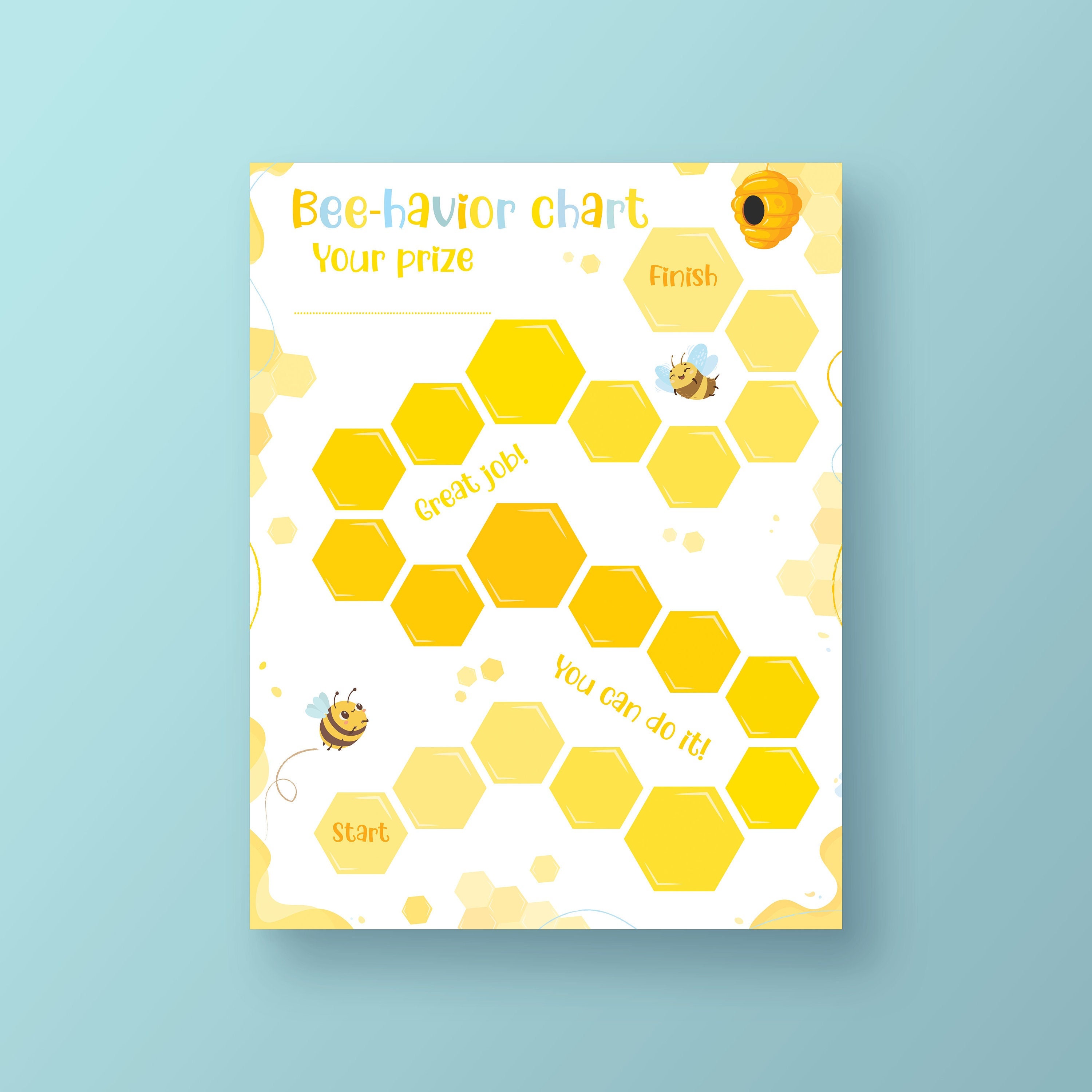 Good Behavior Chart Printable for Kids, Chore Chart, Bee-havior Chart ...