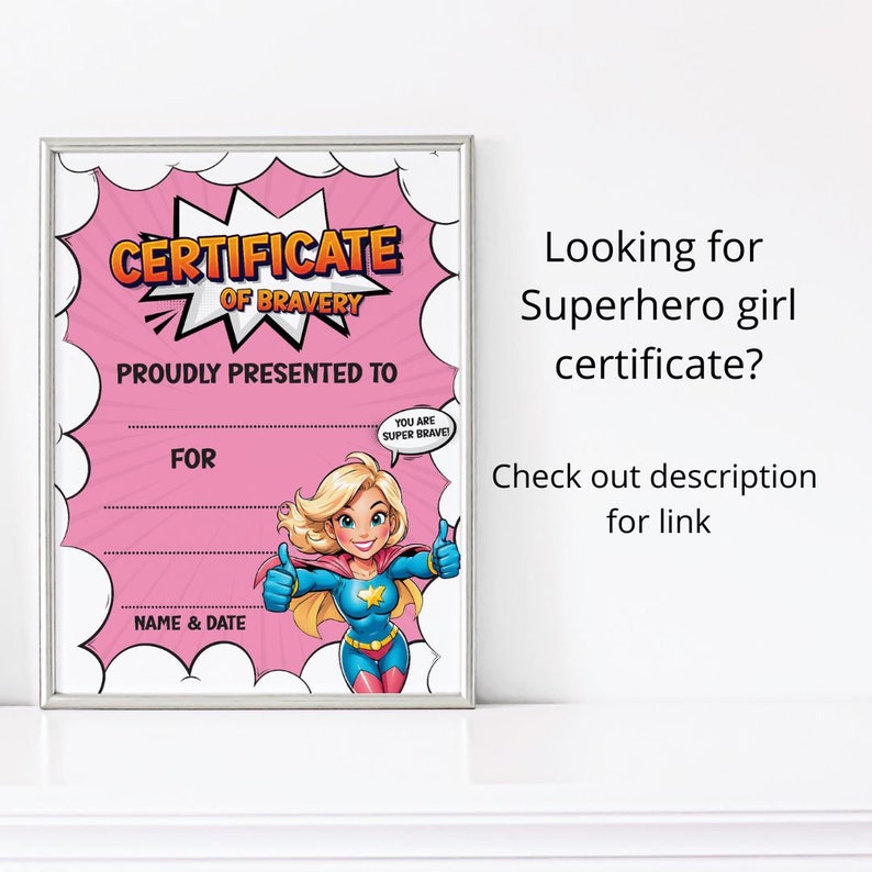 Certificate of Bravery With Superhero, Comic Style Diploma of ...