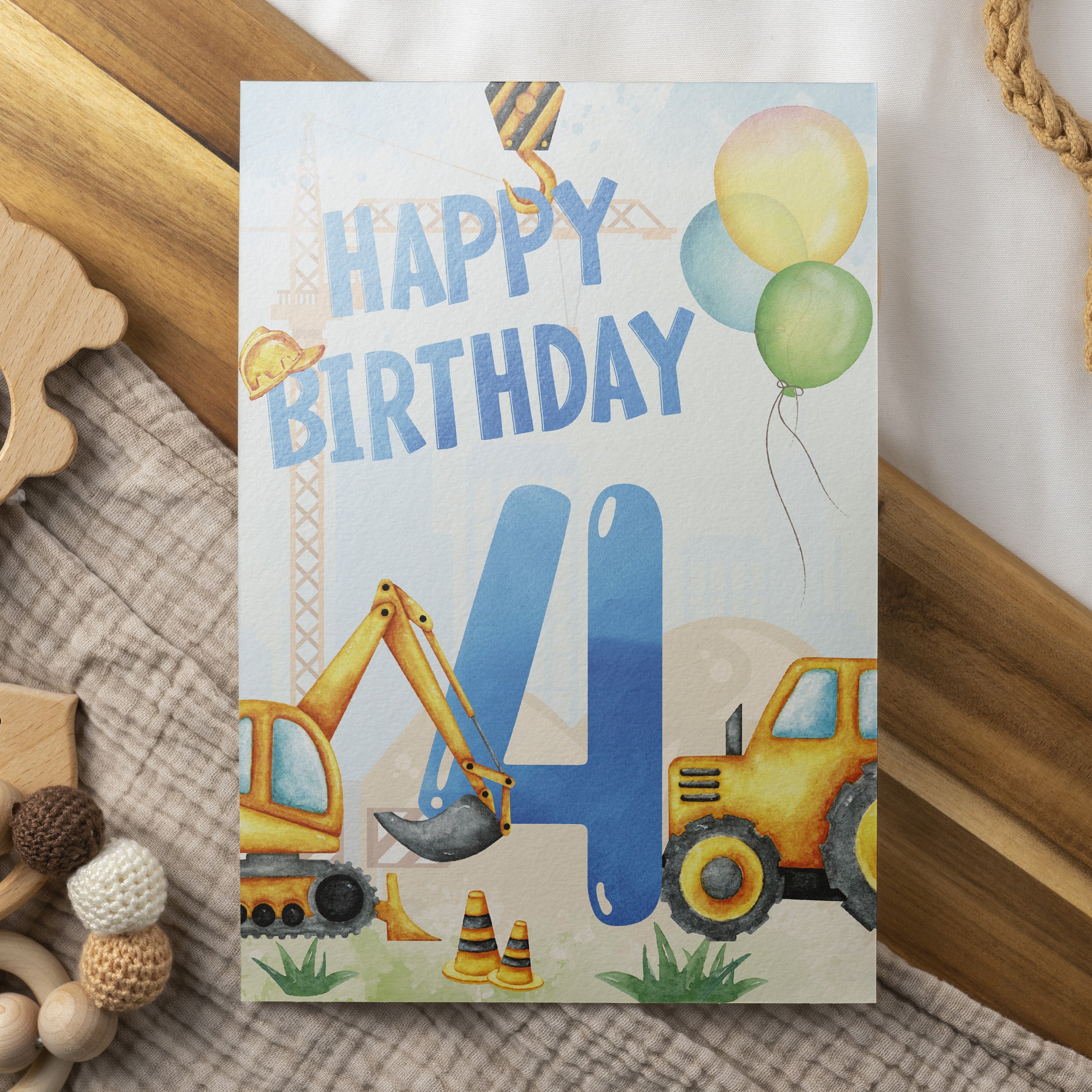 Fourth Birthday Card for Little Boy Printable, 4th Bday, Best Wishes to ...