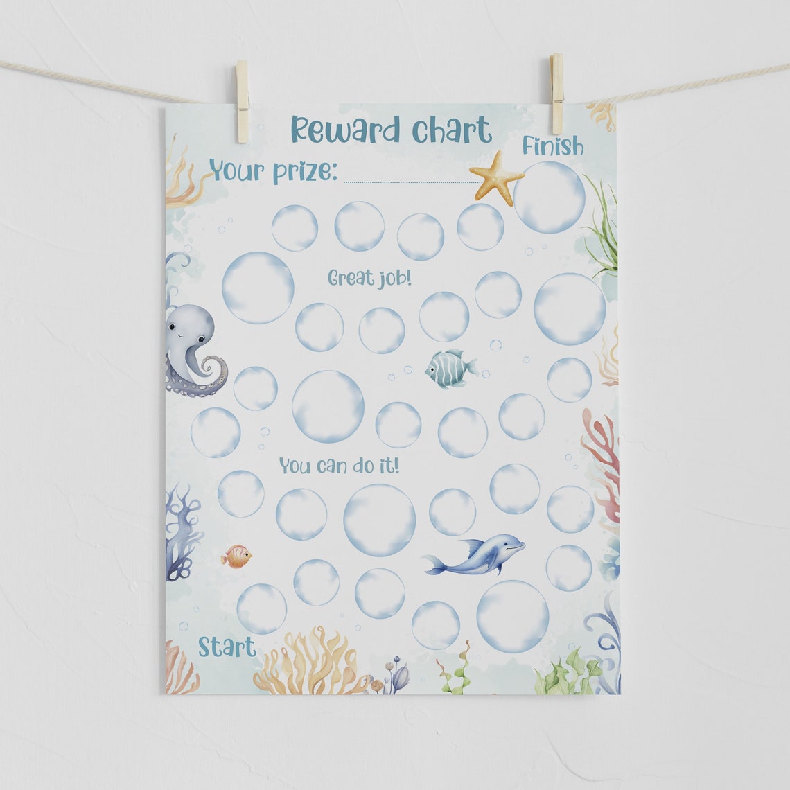 Printable Toddler Reward Chart, 30 Tasks, Digital Good Behavior Tracker ...