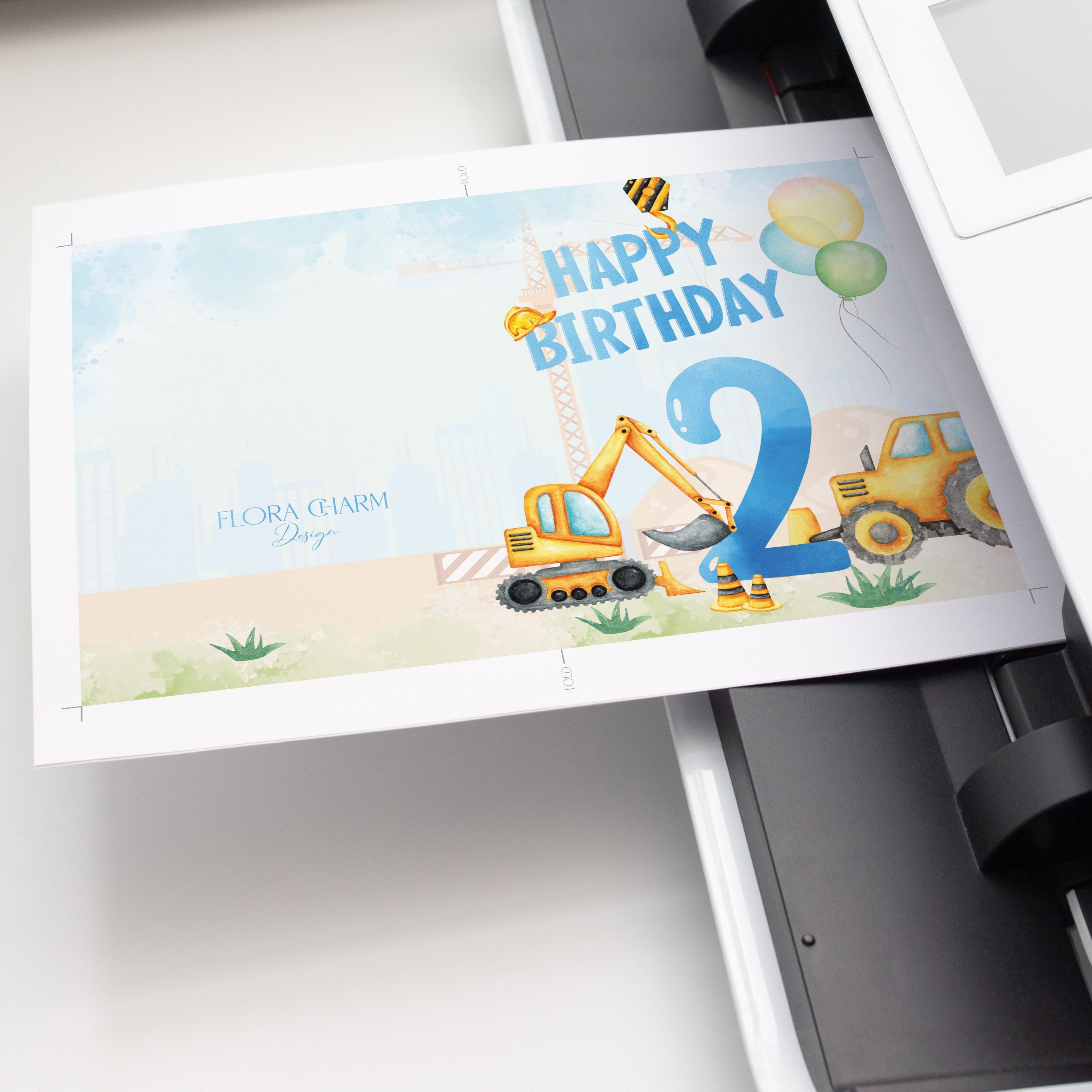 Happy Birthday Card 2nd Birthday for Baby Boy Instant - Etsy