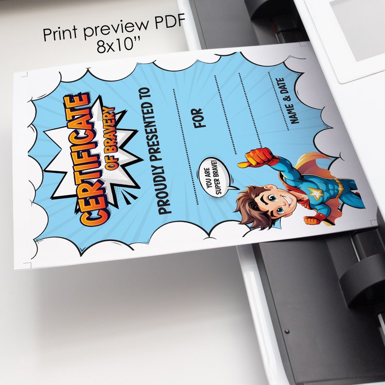 Certificate of Bravery With Superhero, Comic Style Diploma of ...