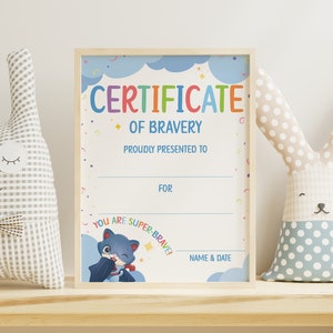 Certificate of Achievement, Printable Diploma of Bravery for Kid, Being ...