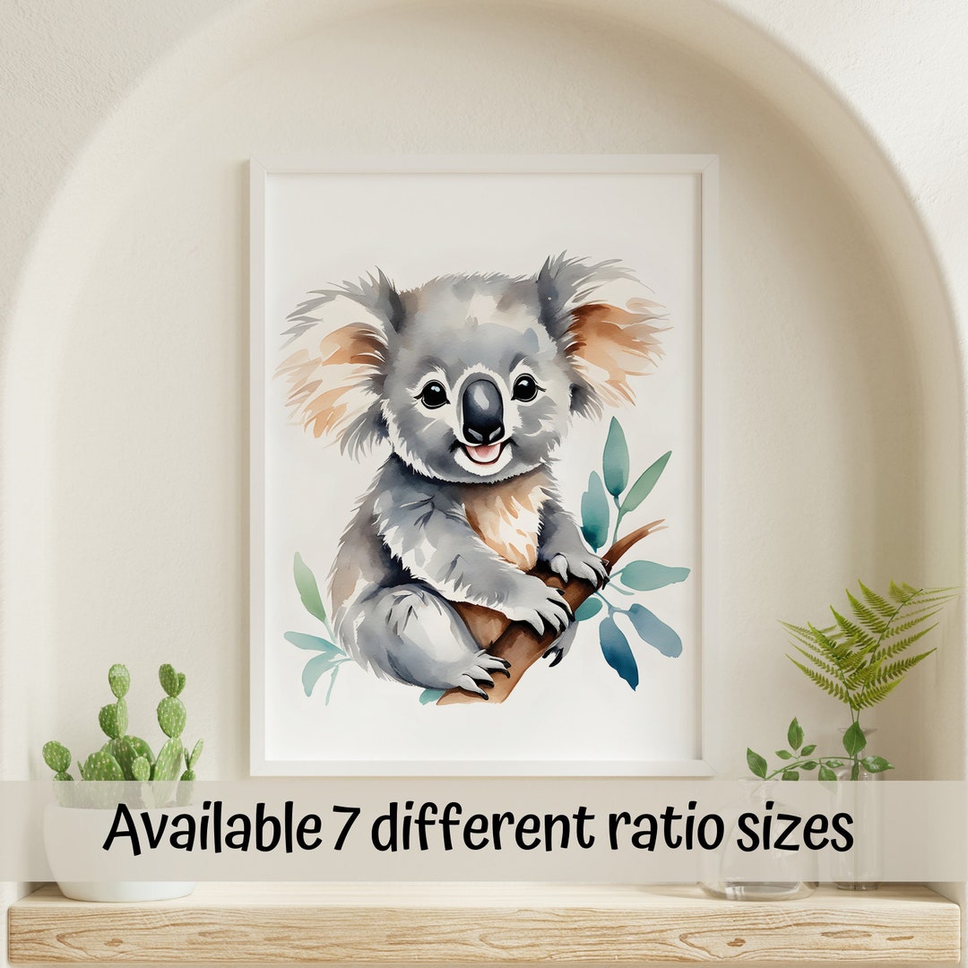 Baby Koala Bear Poster for Nursery Digital Download, Printable ...