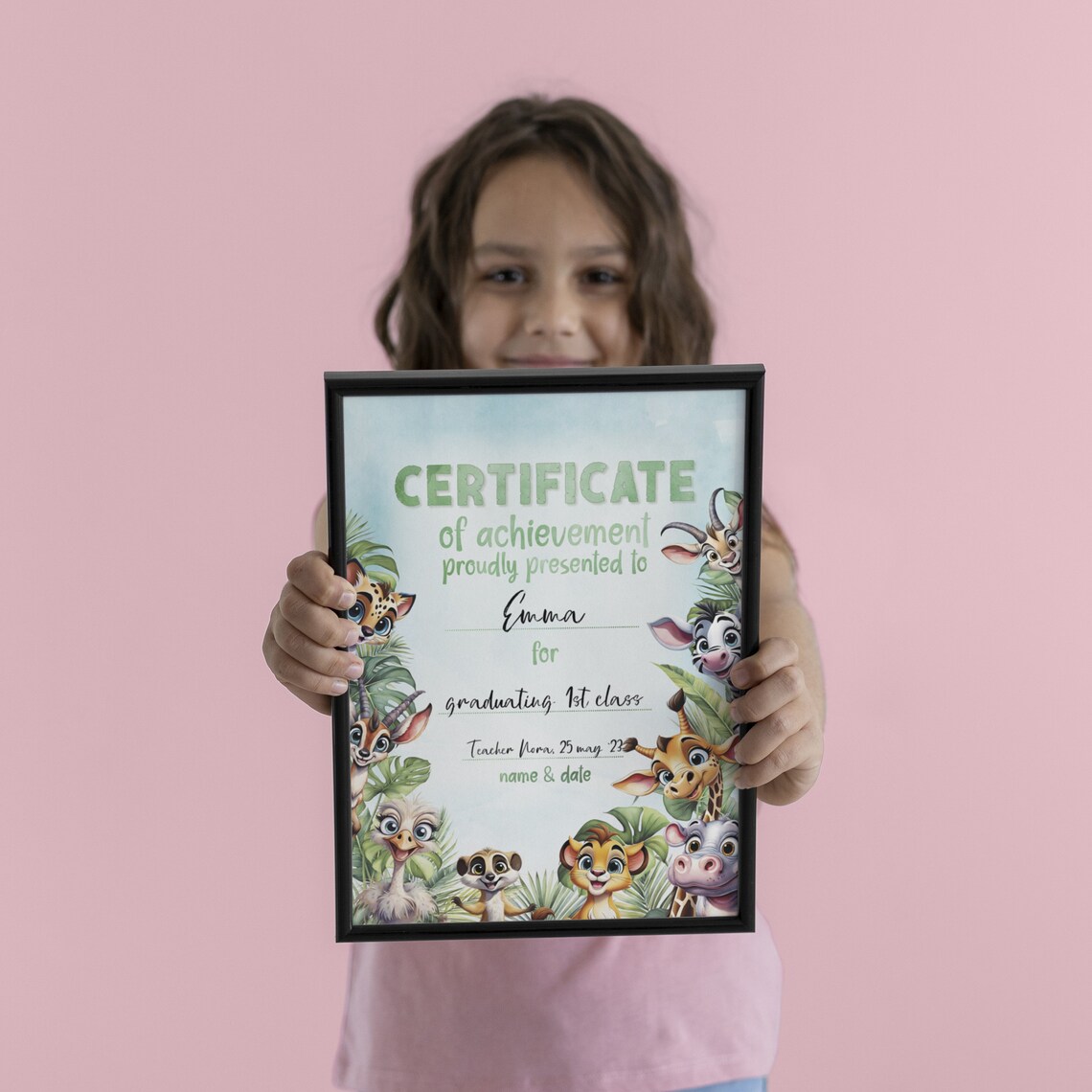 Certificate of Achievement for Kids, Safari Animals, Certificate of ...