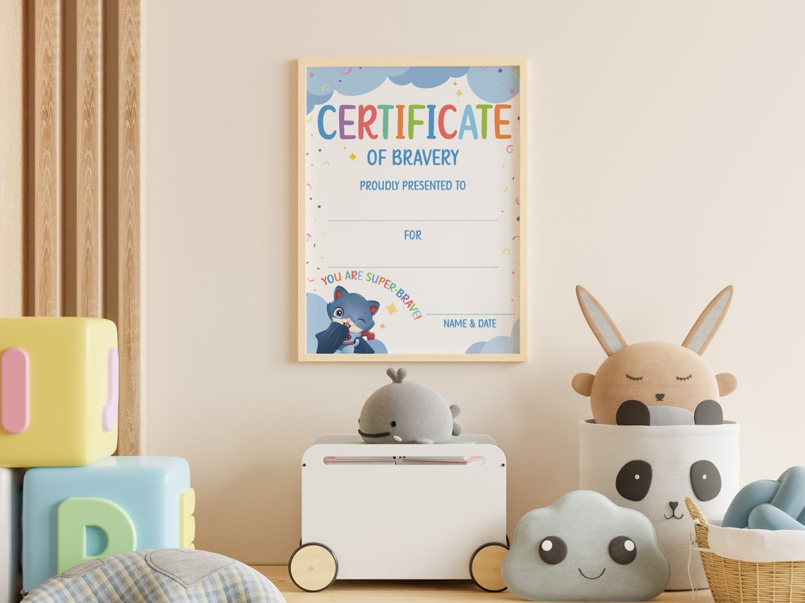 Certificate of Achievement, Printable Diploma of Bravery for Kid, Being ...