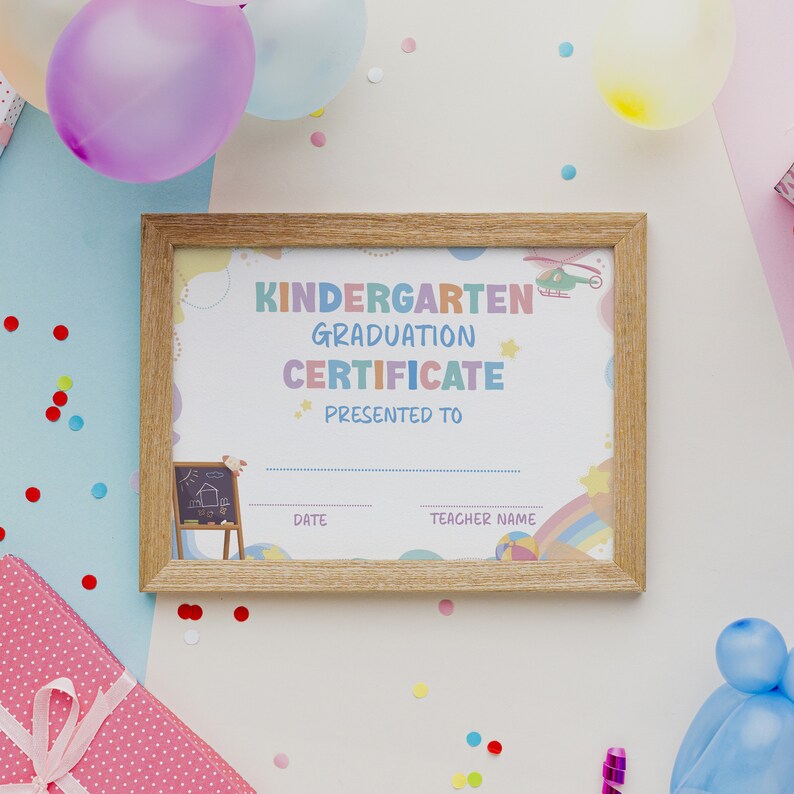 Kindergarten Graduation Certificate, Printable Diploma for Kids, Last ...