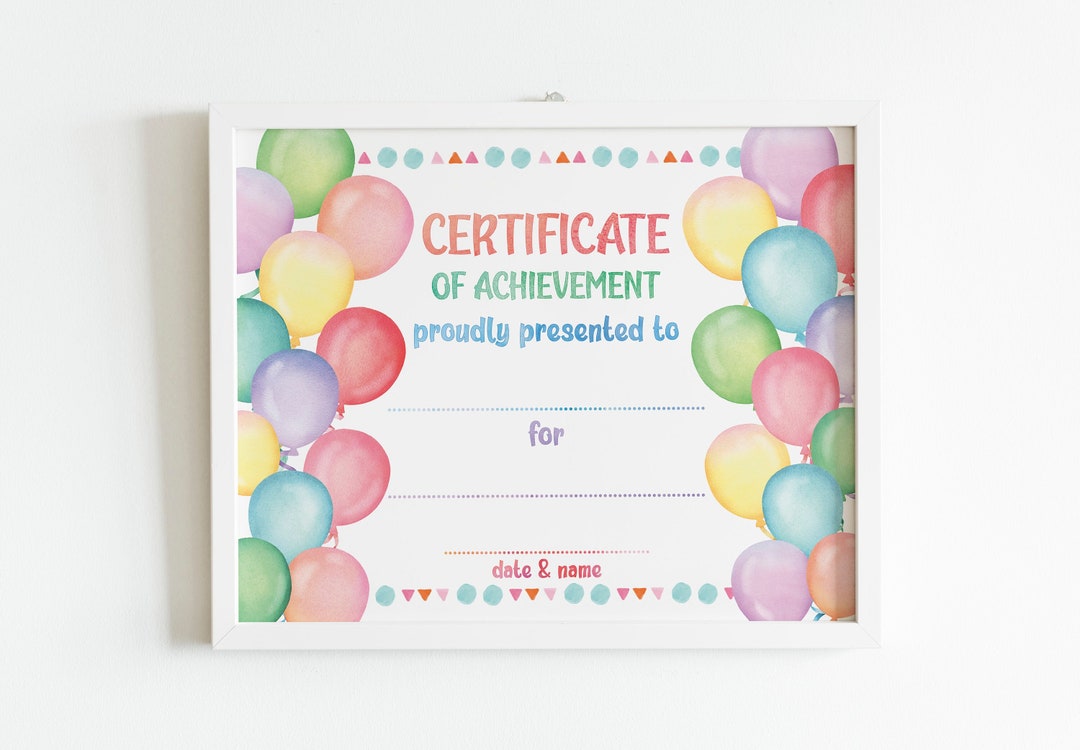 Certificate of Achievement, Printable Diploma for Kids, School Award ...