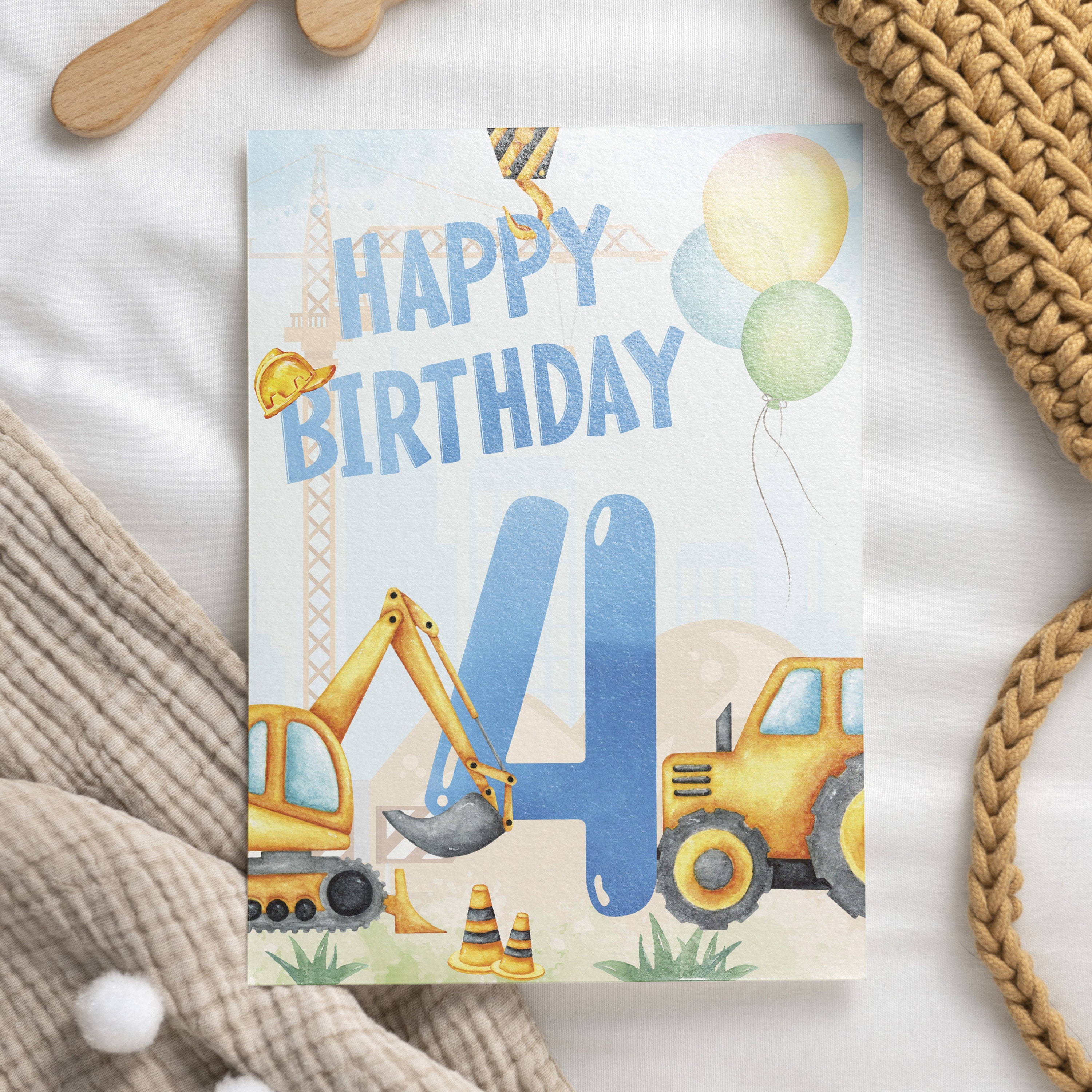 Fourth Birthday Card for Little Boy Printable, 4th Bday, Best Wishes to ...