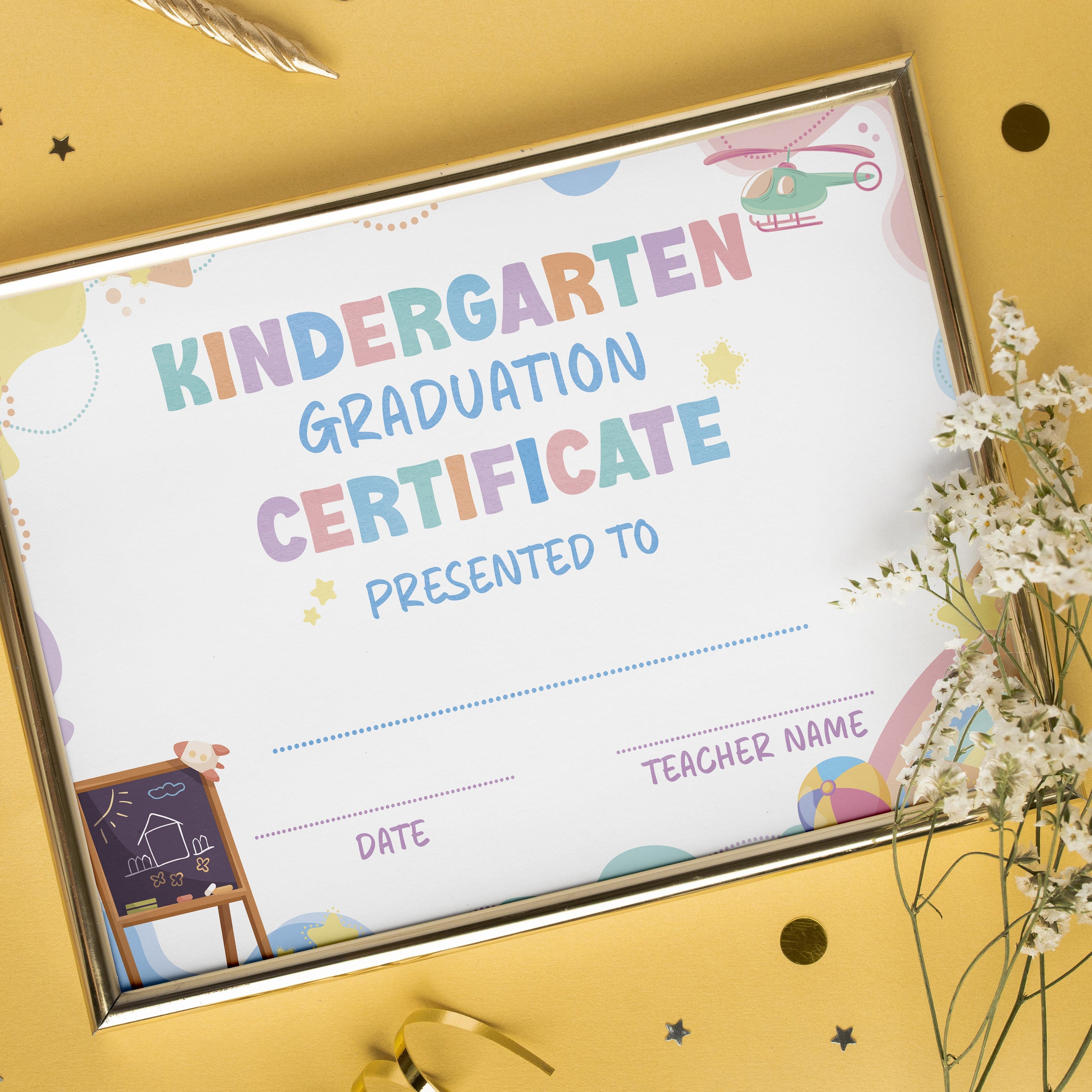 Kindergarten Graduation Certificate, Printable Diploma for Kids, Last ...