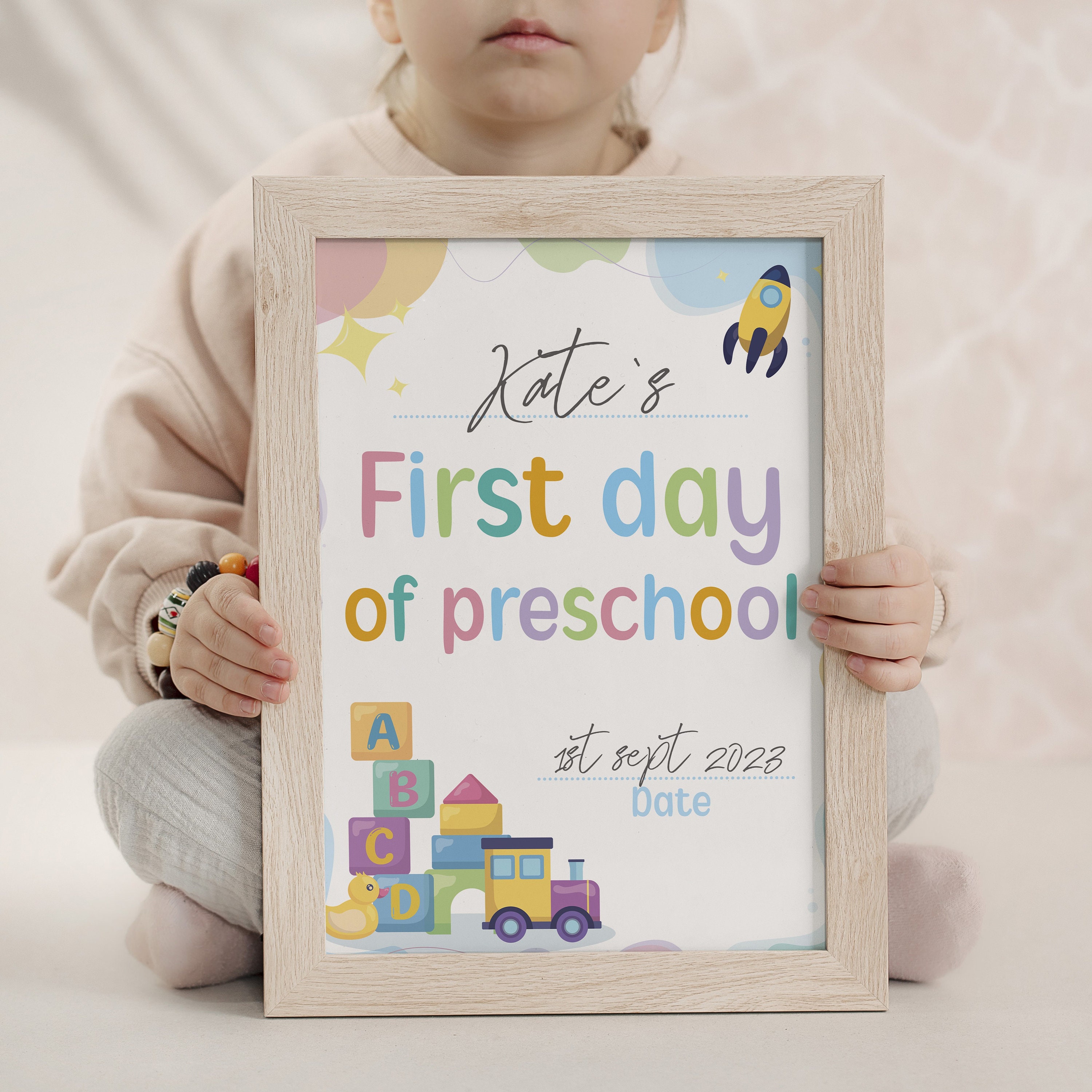 First Day of Preschool Printable Kids Certificate, Toddler Playgroup ...