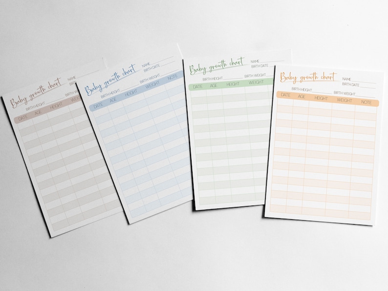 Baby Growth Chart, Printable Newborn Milestones Sheet, Infant Weight ...