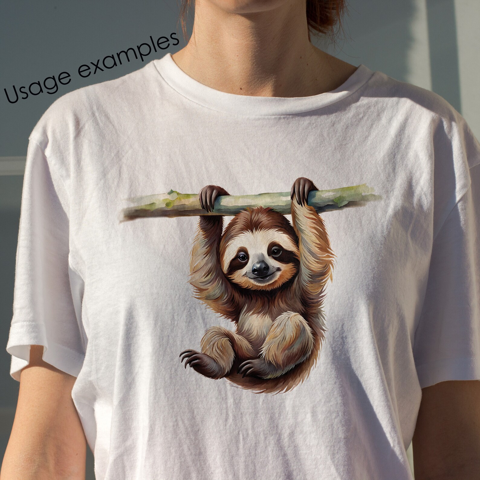 Watercolor Sloth Clipart, Stretching Yoga Sloths PNG, High Quality ...