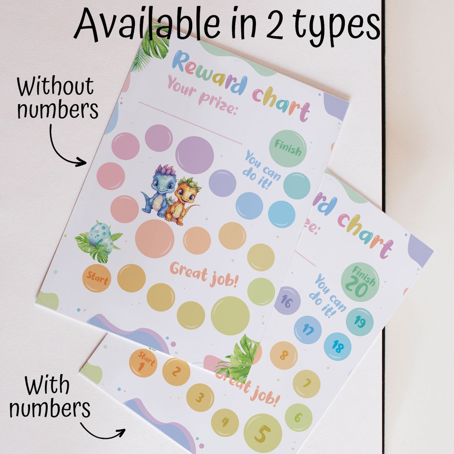 Printable Toddler Reward Chart, 20 Tasks, Good Behavior Poster for Kids ...