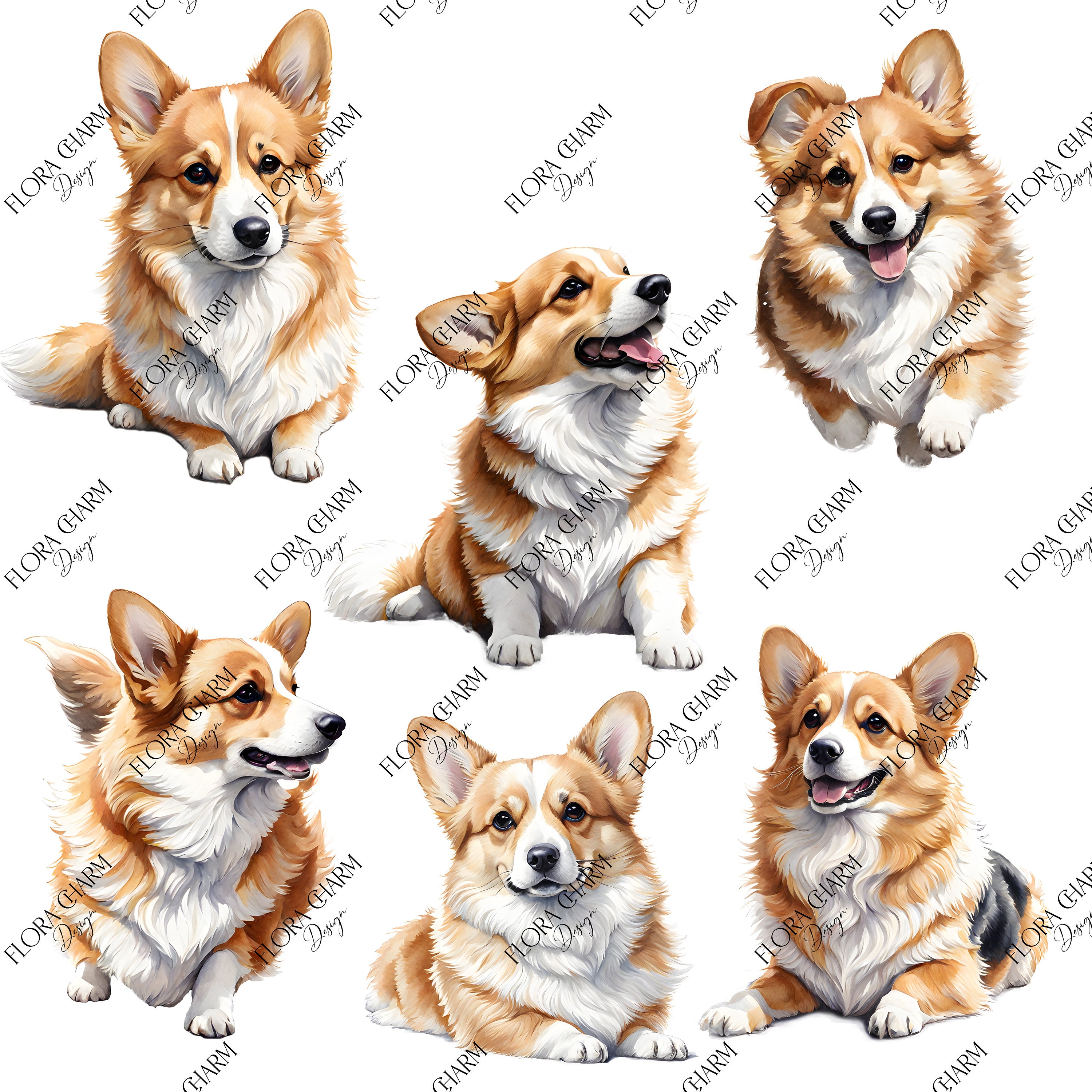 Pembroke Welsh Corgi Watercolor Clipart, High-resolution Transparent ...
