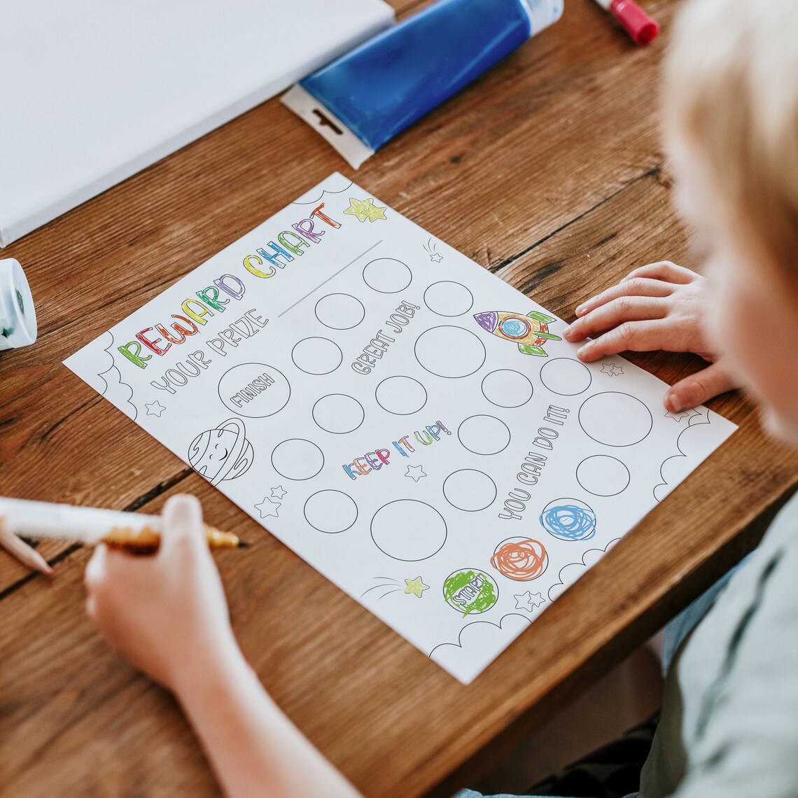 Printable Coloring Reward Chart for Kids, Toddler Potty Training ...