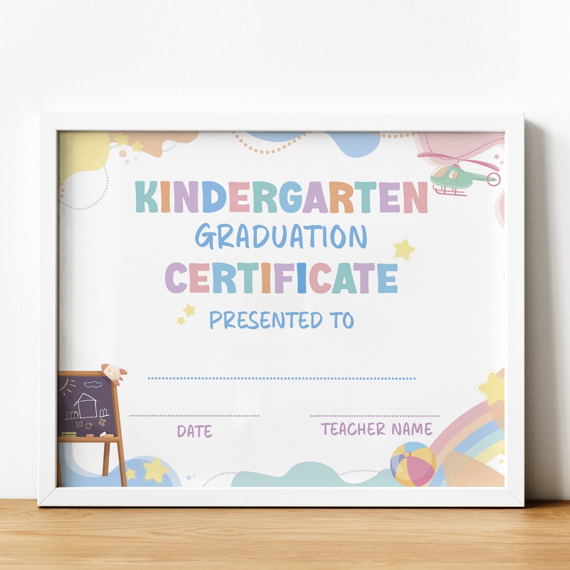 Kindergarten Graduation Certificate, Printable Diploma for Kids, Last ...