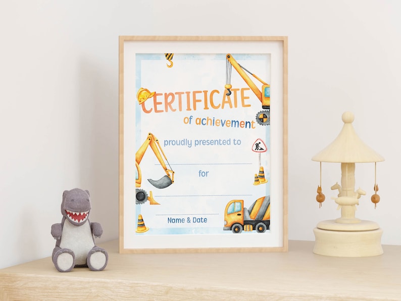 Certificate of Achievement, Printable Diploma for Kids, Yellow ...