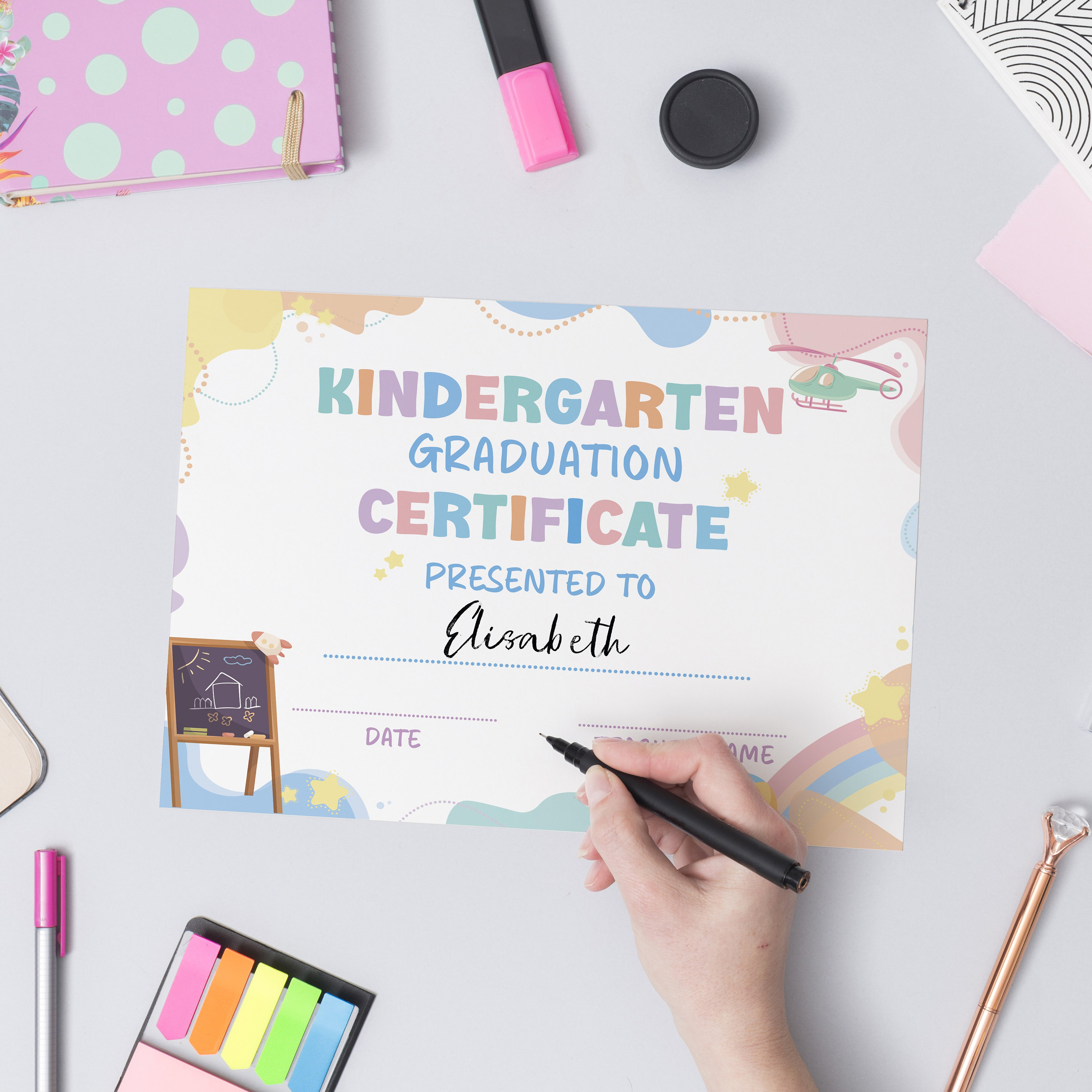 Kindergarten Graduation Certificate, Printable Diploma for Kids, Last ...