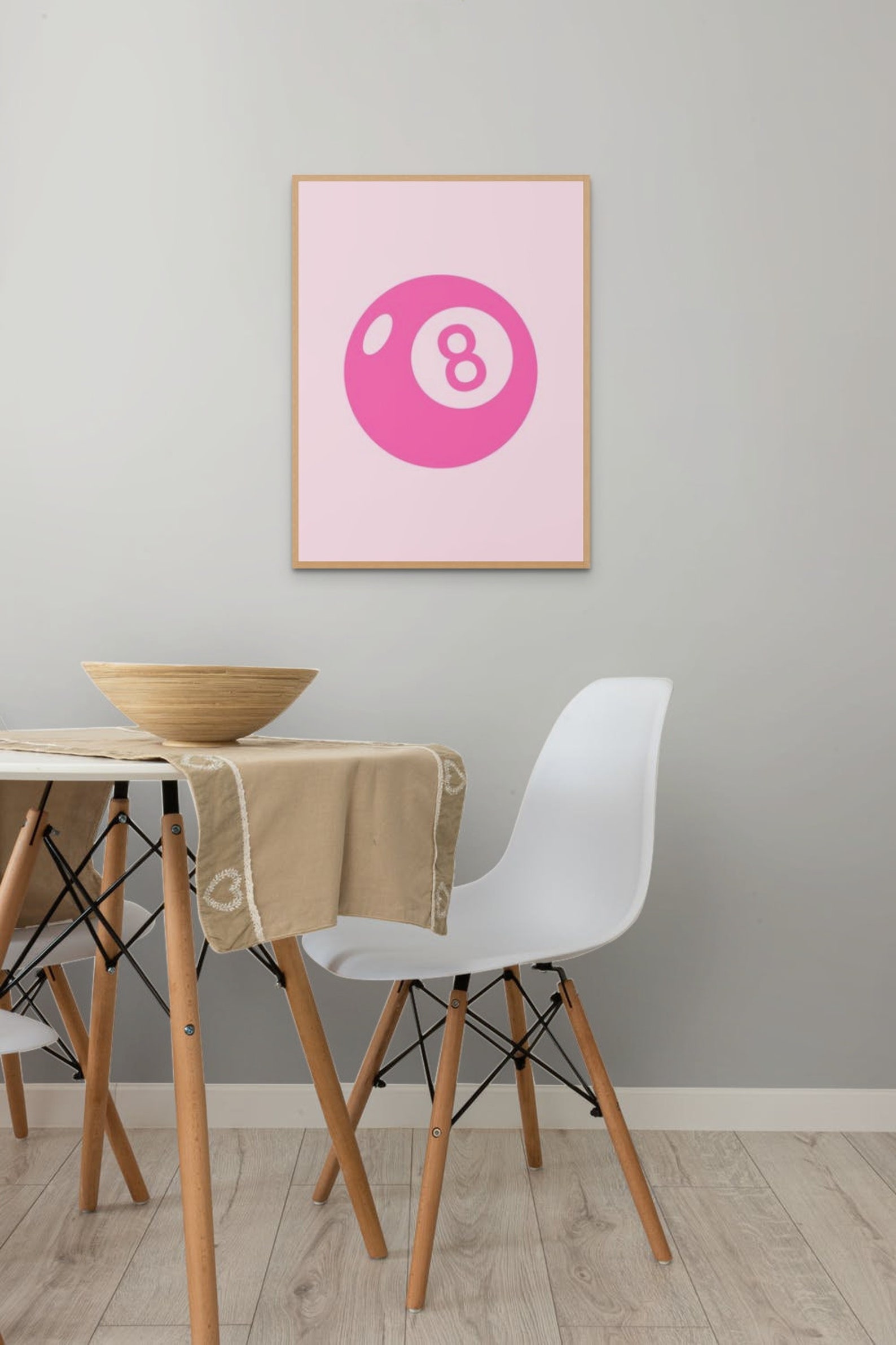 Pink Magic 8 Ball Print, Preppy Wall Art, Pink Decor for Kitchen ...