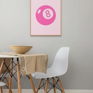 Pink Magic 8 Ball Print, Preppy Wall Art, Pink Decor for Kitchen ...