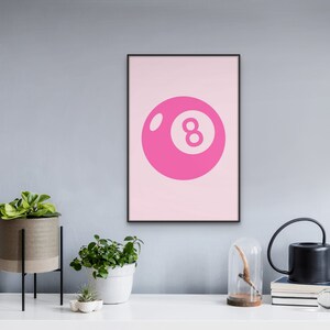 Pink Magic 8 Ball Print, Preppy Wall Art, Pink Decor for Kitchen ...