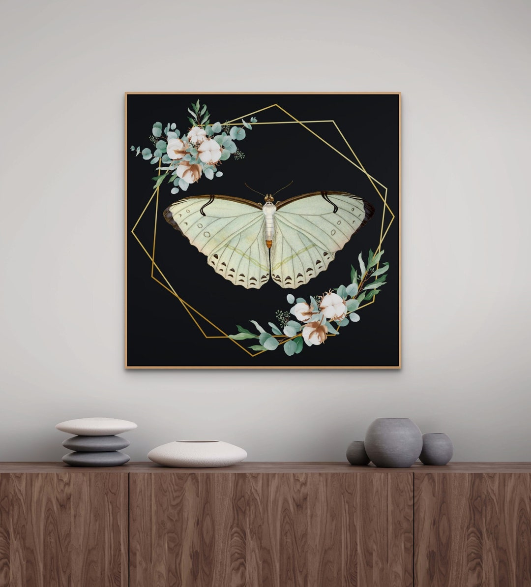 Dark Cottagecore Butterfly, Black Cottage Core Wall Art for Living Room ...