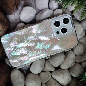 Glittery iPhone Case Made of Genuine Mother of Pearl, Shell Case for ...